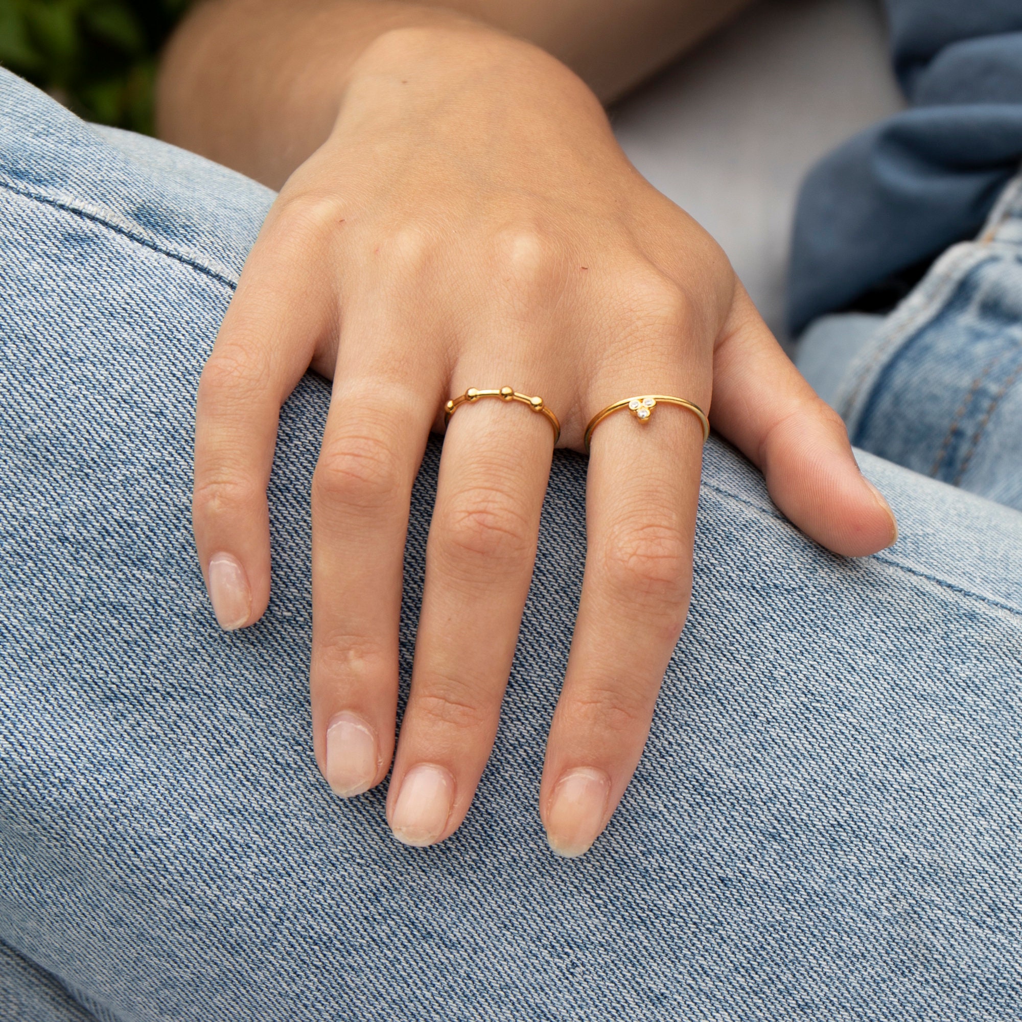 Ring Dot Ring Gold Ring Stacking Ring Dotted Ring | Etsy