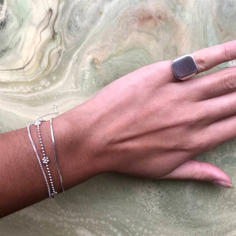 Box Chain Bracelet Chain Bracelet Adjustable Gold - Etsy UK