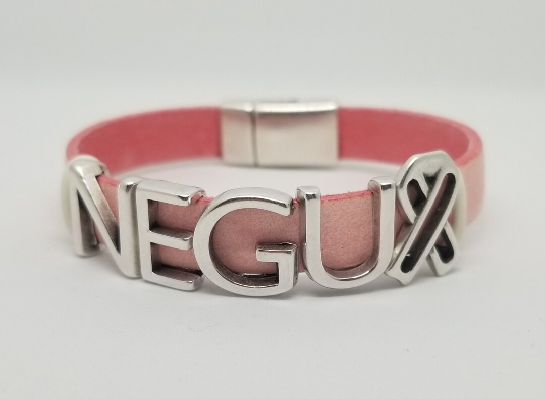 NEGU "never Ever Give Up" Leather Cancer Awareness Bracelet Available ...