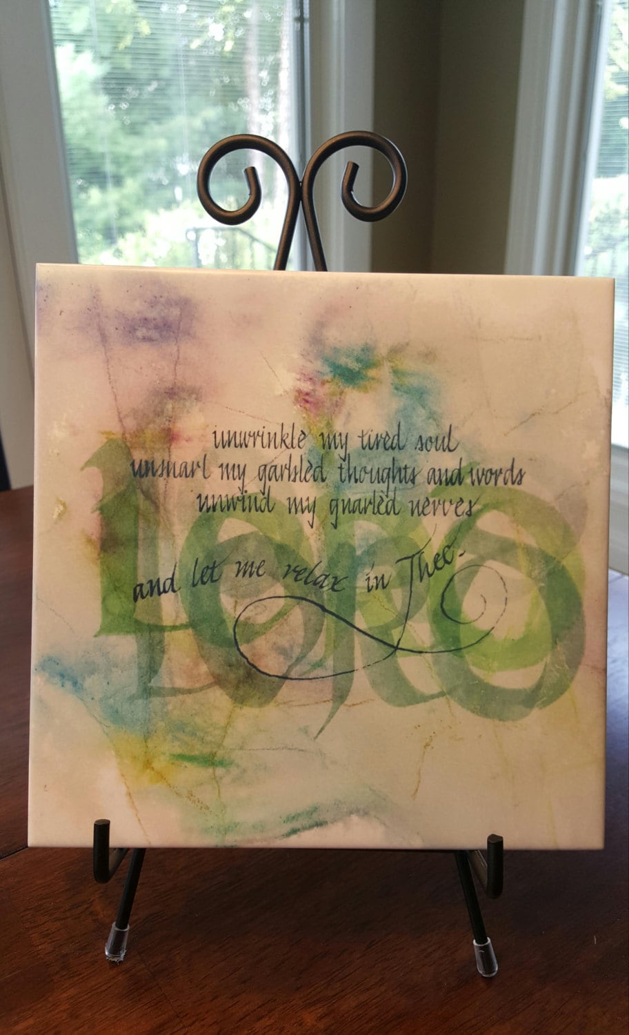 Lord Custom Calligraphy 8X8 Ceramic Tile With Wrought-iron Easel - Etsy