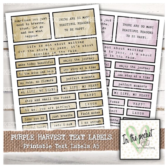 Text Labels Labels Words Quotes Journal Labels | Etsy