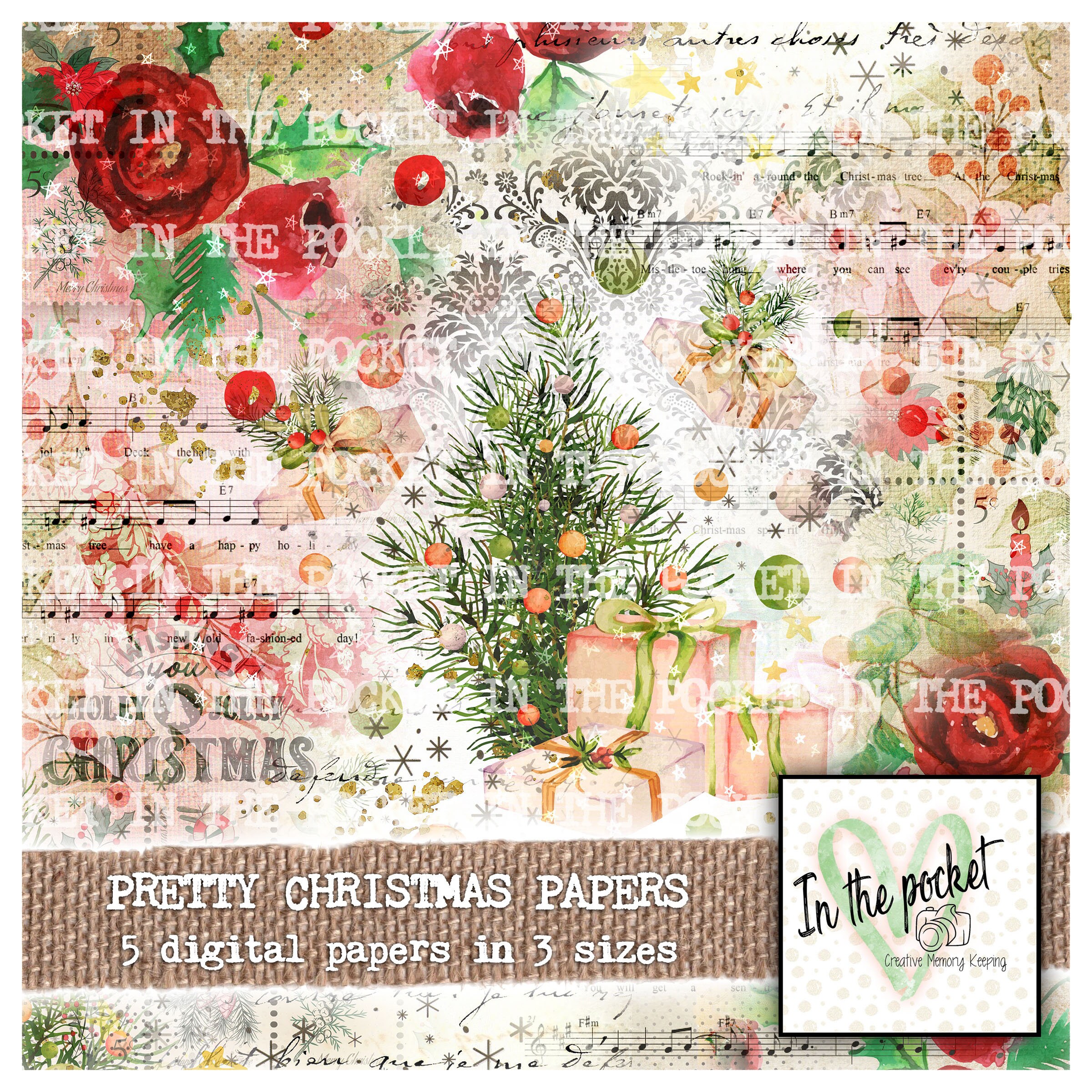 Christmas, December, Printable, Papers, Journal, Digital Download ...