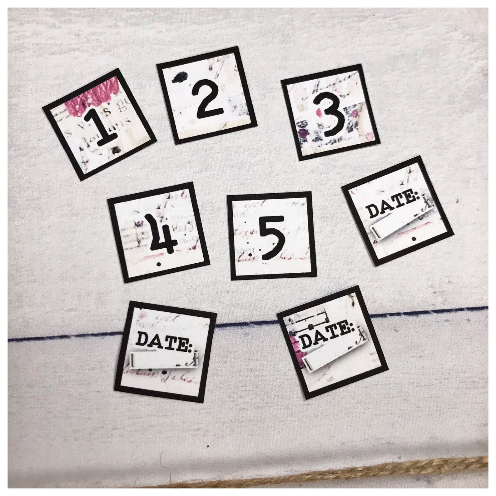 Dates, Printable, Digital Download, Scrapbook, Journal, Paper, Vintage ...