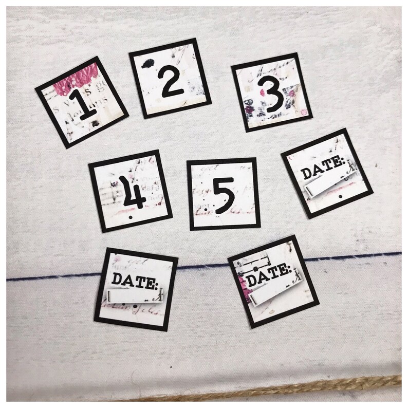 Dates, Printable, Digital Download, Scrapbook, Journal, Paper, Vintage ...