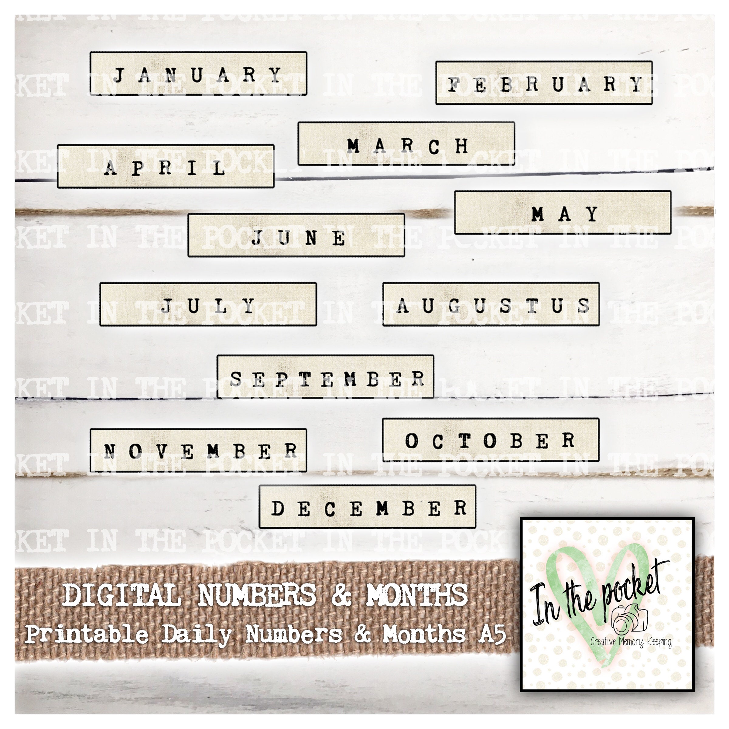 Numbers Daily Months Journal Printable Digital Download | Etsy