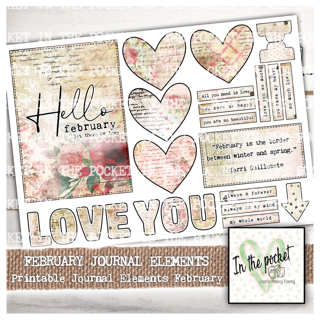 Hello February, Quotes, Valentine, Love, Words, Printable, Digital ...