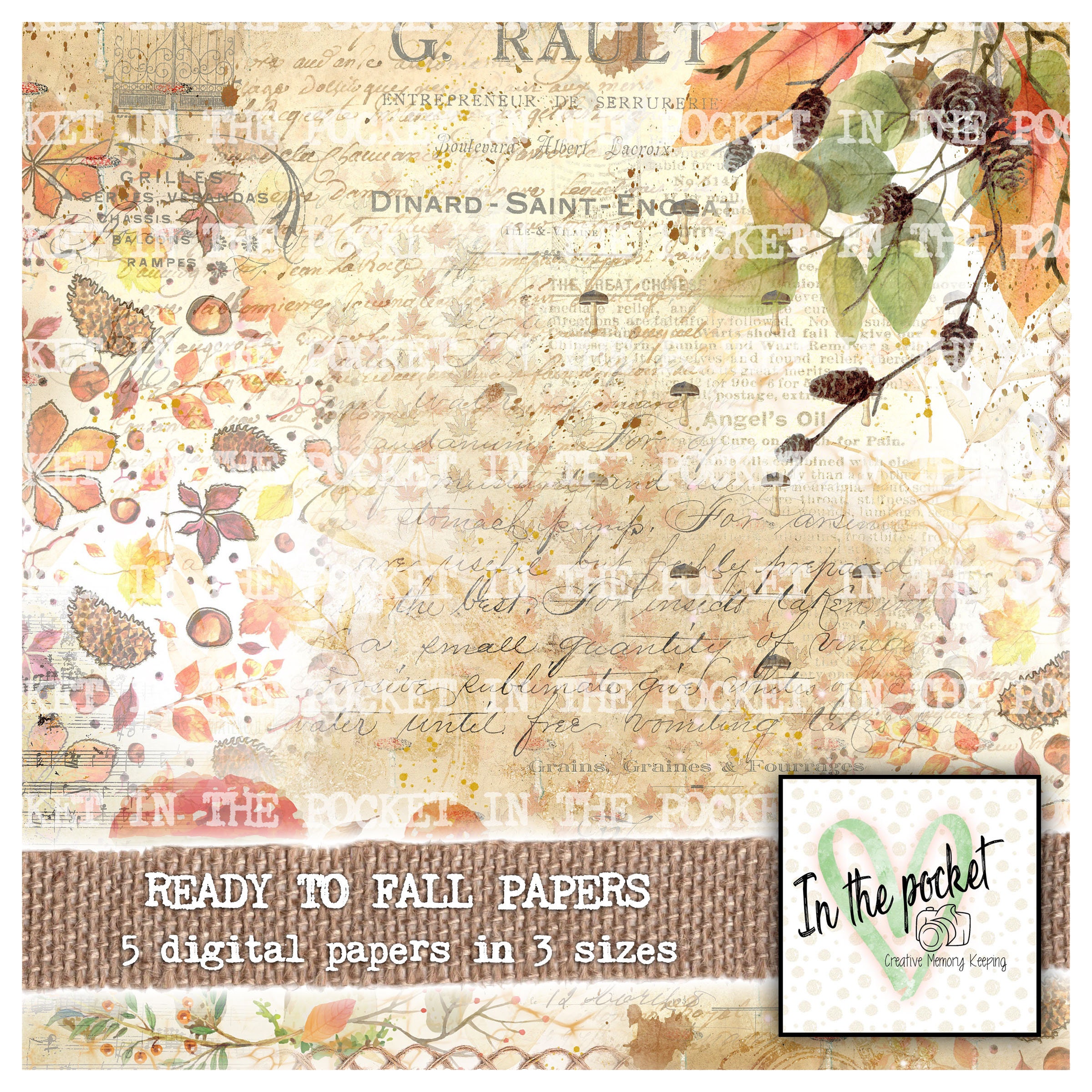 Fall, Autumn, Printable, Papers, Journal, Digital Download, Scrapbook ...