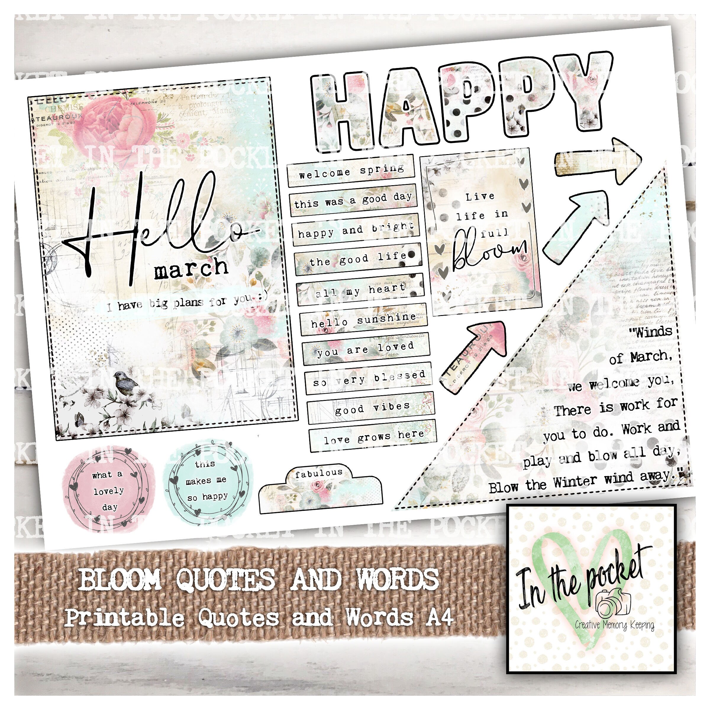 Bundle Journal Printable Spring Bloom Background Papers - Etsy