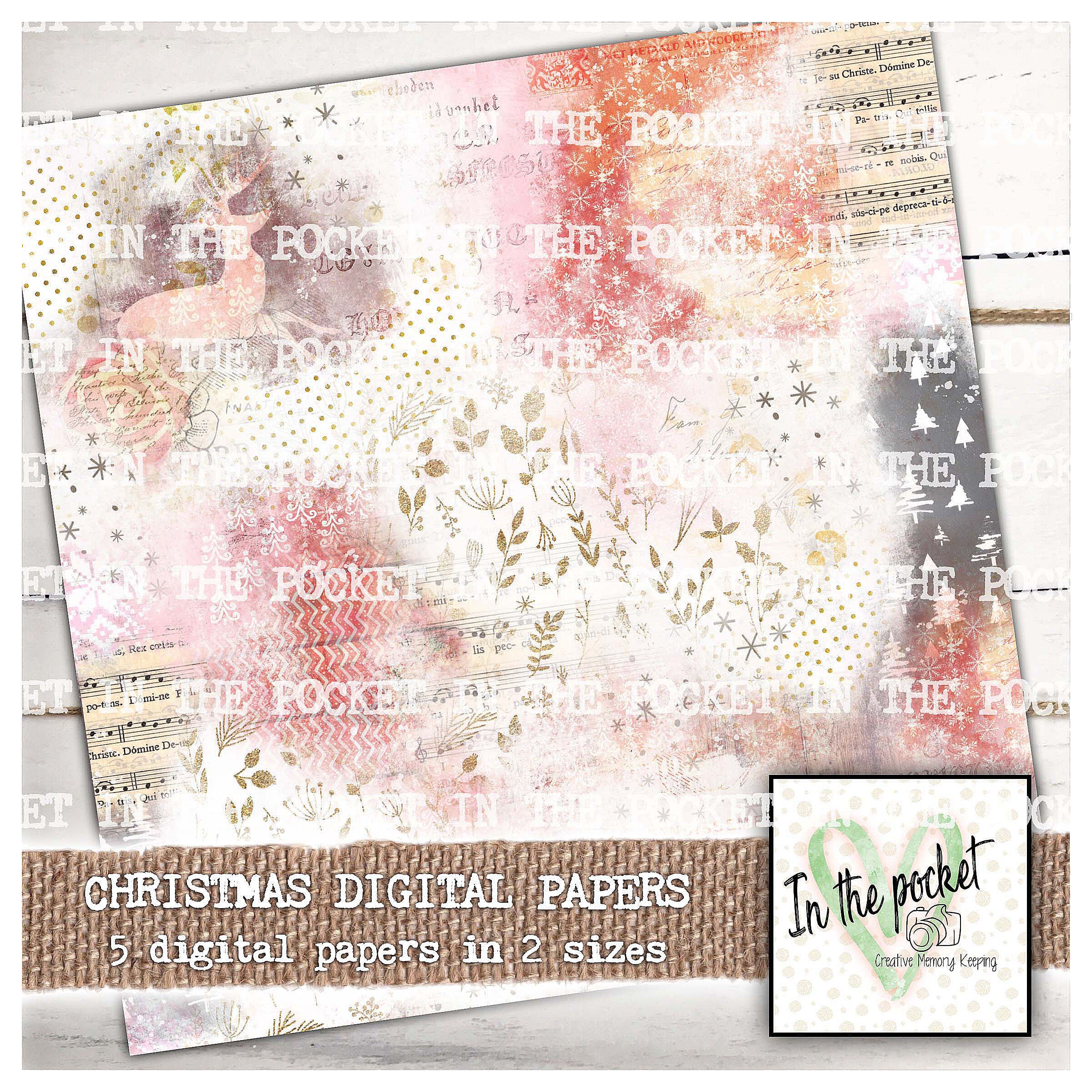 Christmas Background Papers Printable Digital Download | Etsy