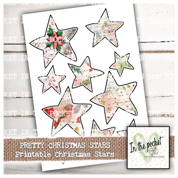 Christmas Stars Stickers Printable Digital Download - Etsy