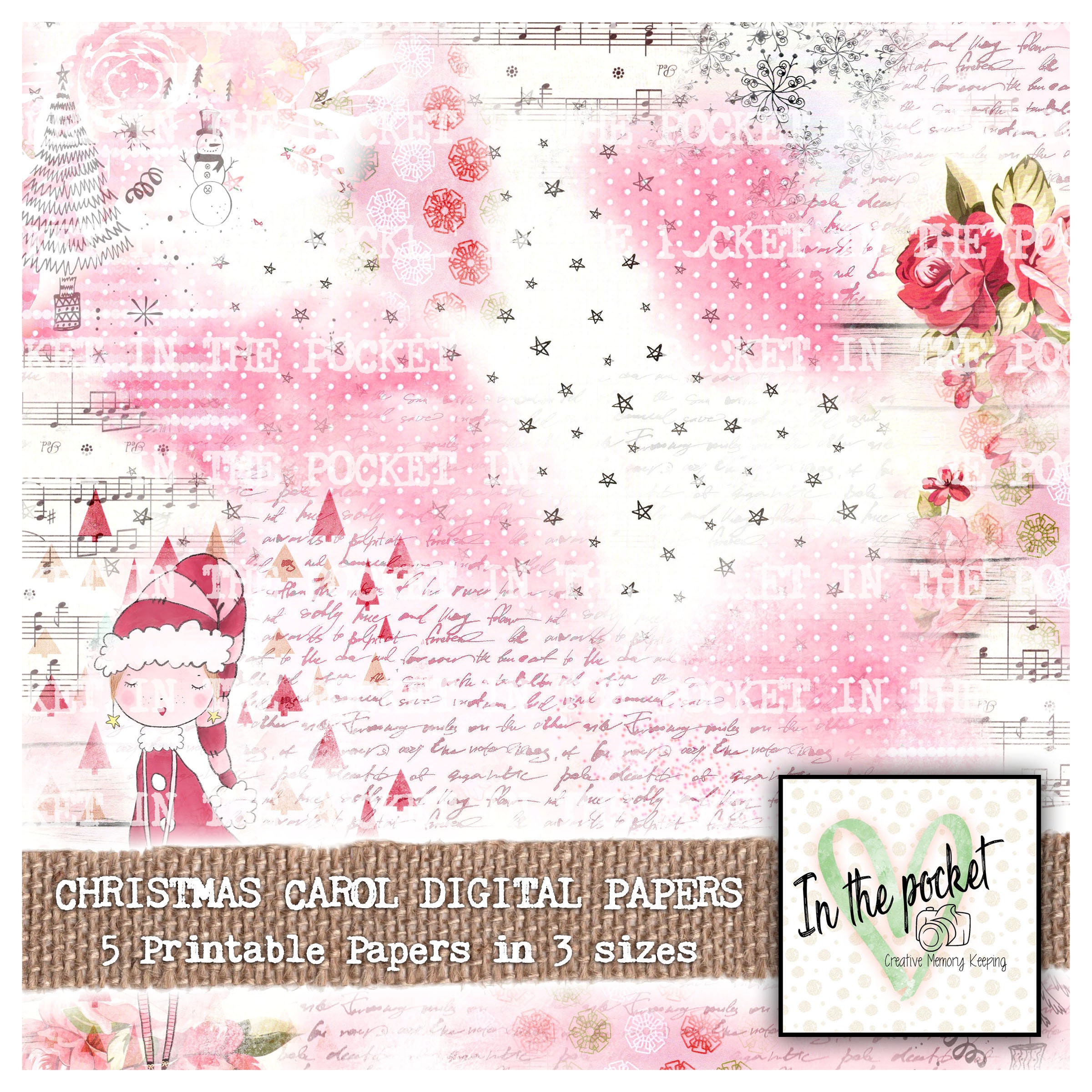 Christmas Background Papers Printable Digital Download | Etsy