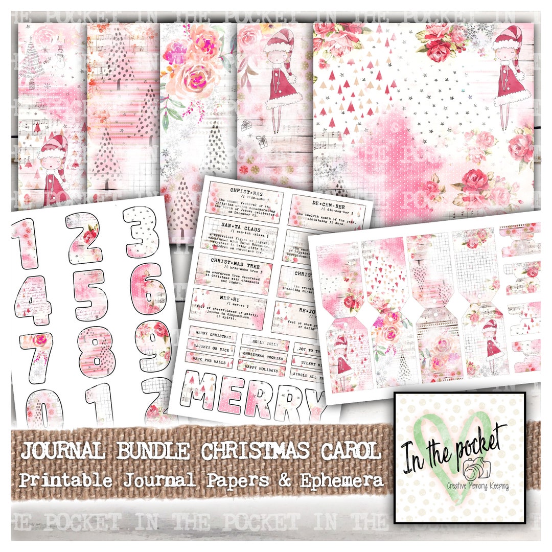 Christmas, Bundle, Journal, Printable, Kit, Background Papers, Download ...