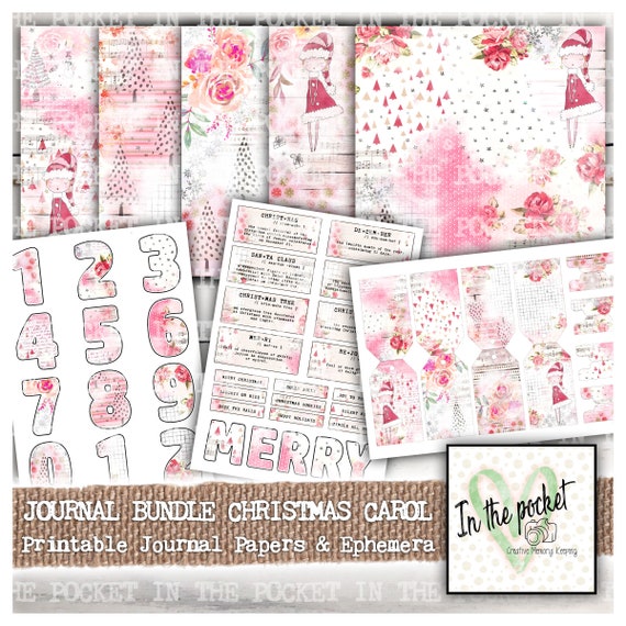 Christmas Bundle Journal Printable Kit Background Papers - Etsy