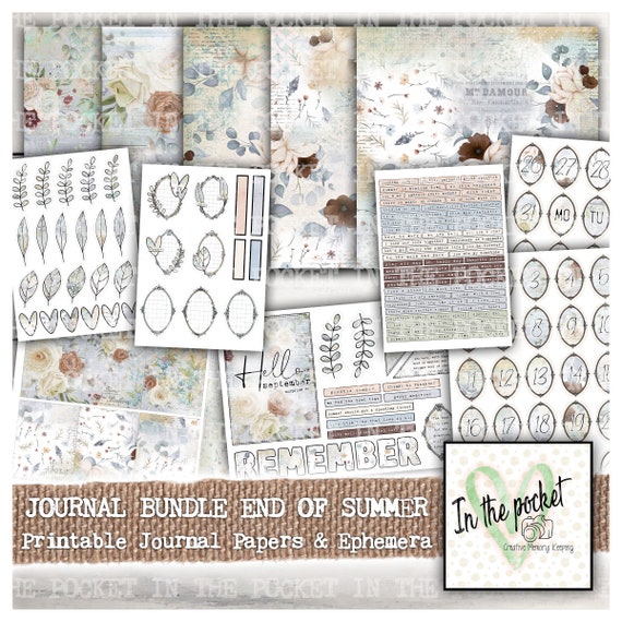 Bundle Journal Printable Kit Background Paper Download | Etsy