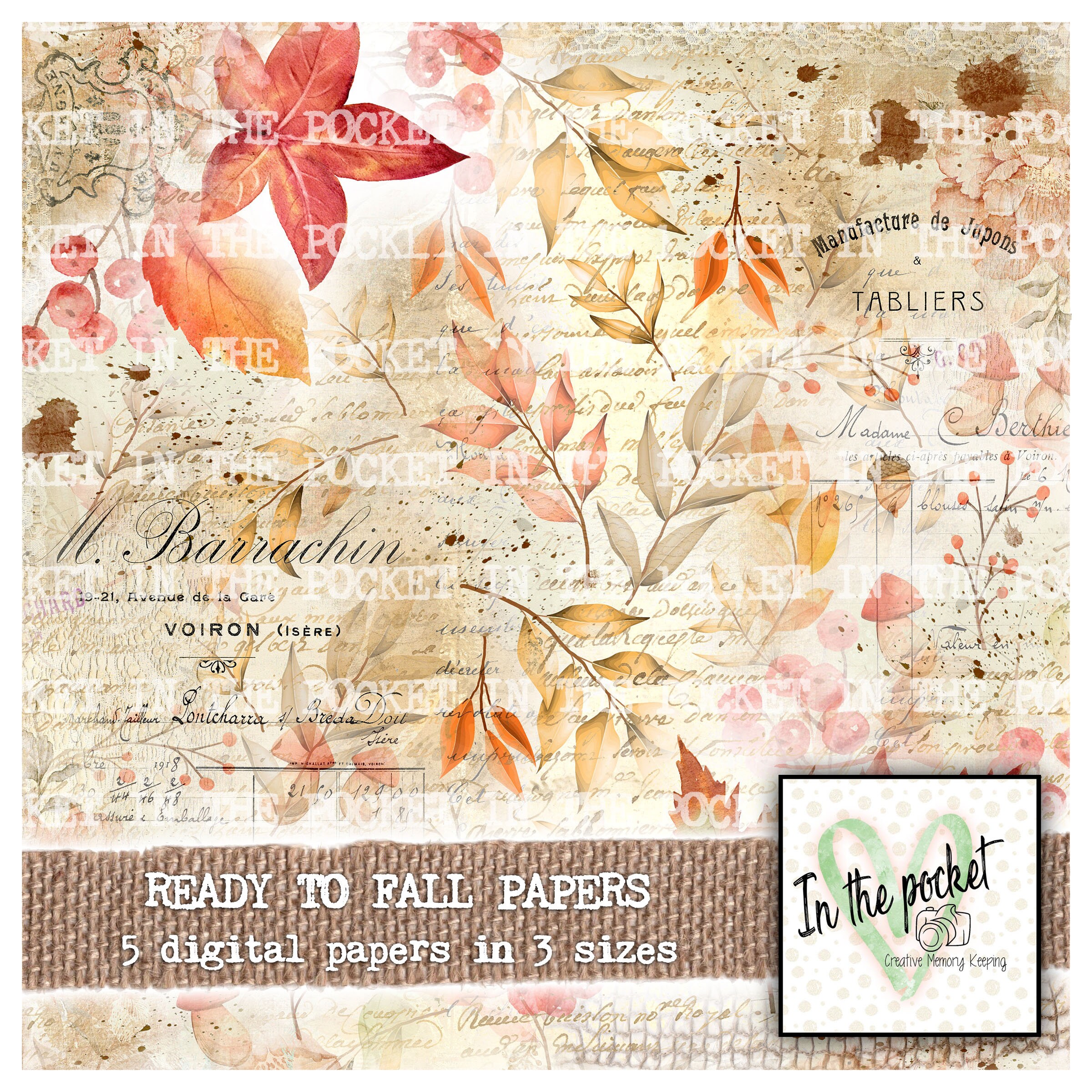 Fall, Autumn, Printable, Papers, Journal, Digital Download, Scrapbook ...