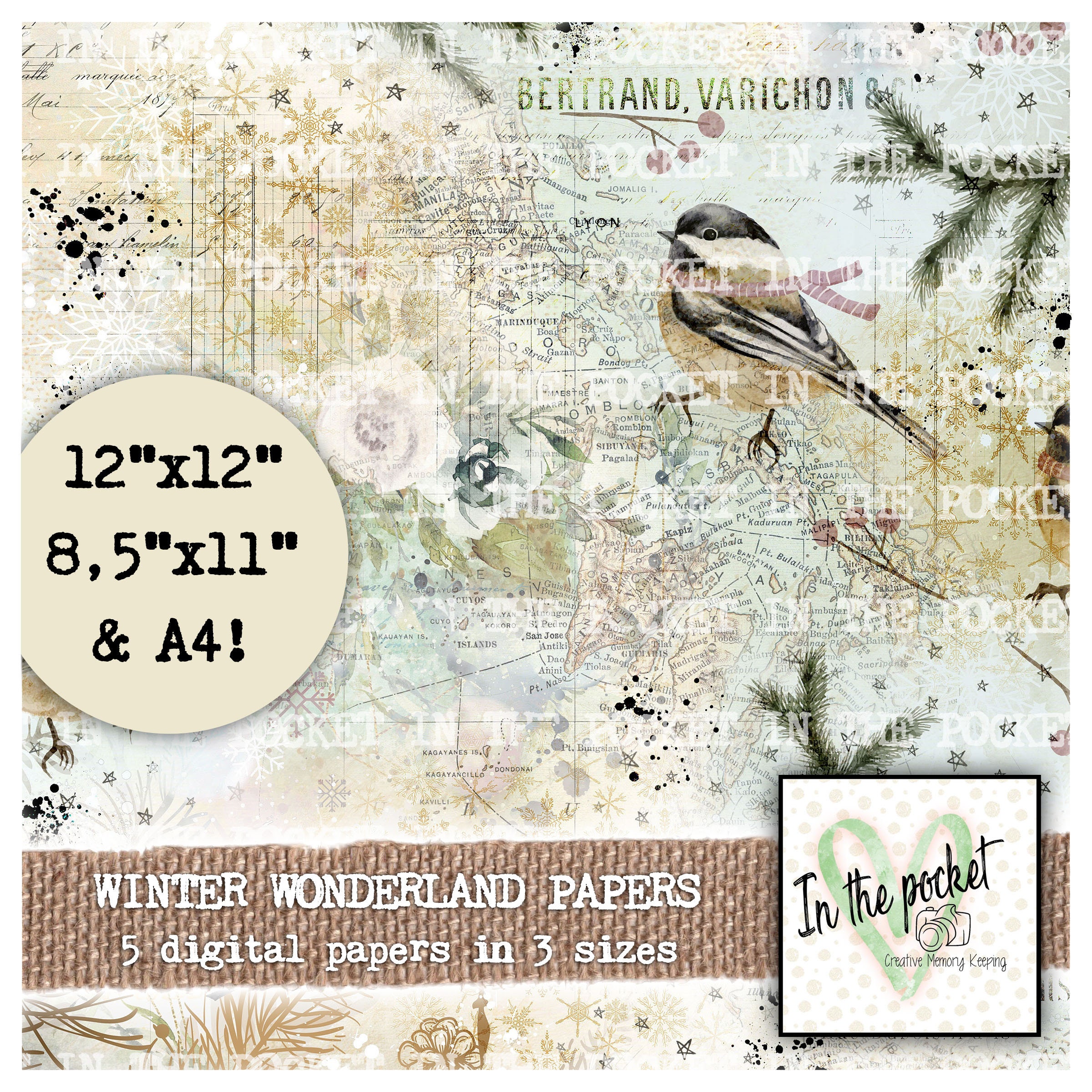 Winter Wonderland Printable Papers Journal Digital - Etsy