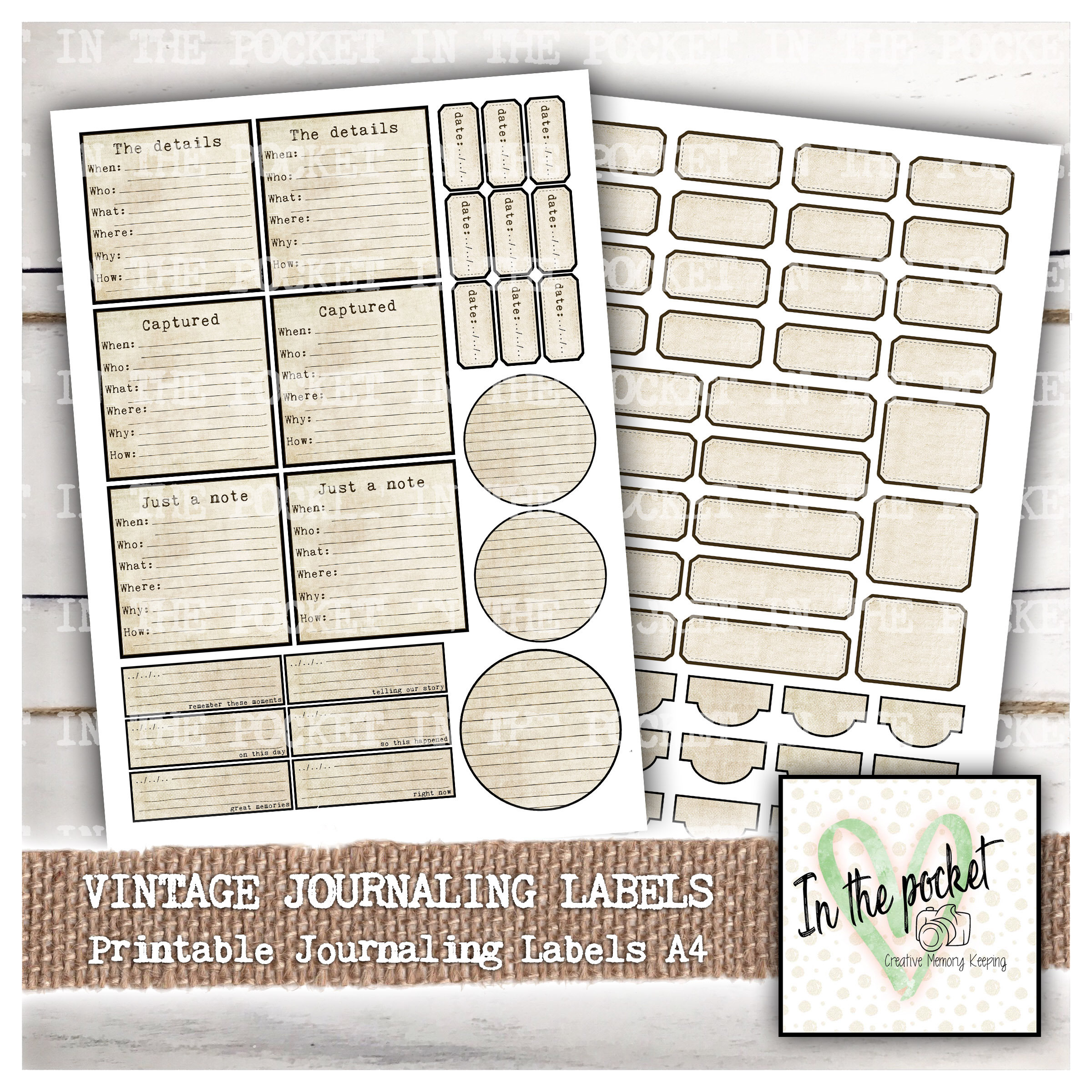 Vintage Labels, Printable, Digital Download, Scrapbook, Journal, Junk ...