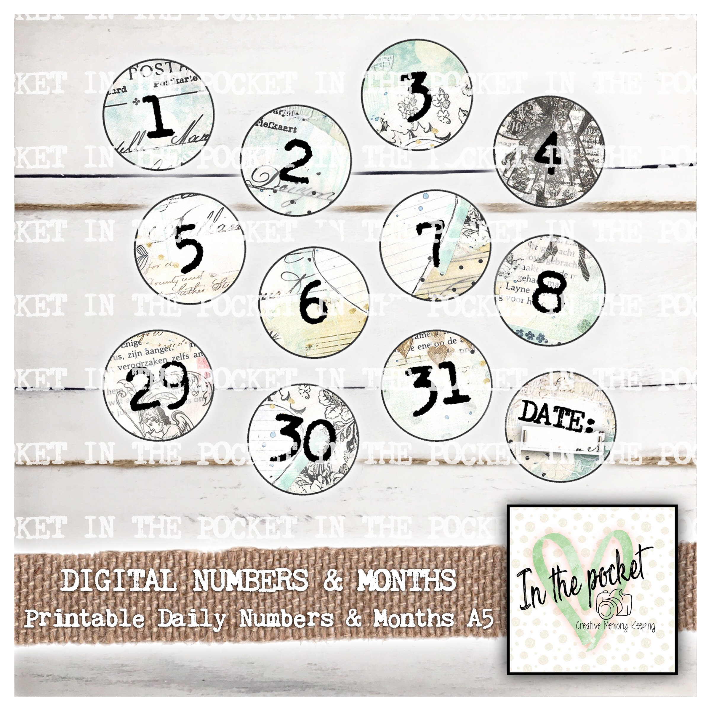 Numbers Daily Months Journal Printable Digital Download | Etsy