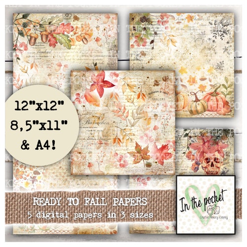 Fall Digital Paper Pack Instant Download Autumn Seamless Cute - Etsy