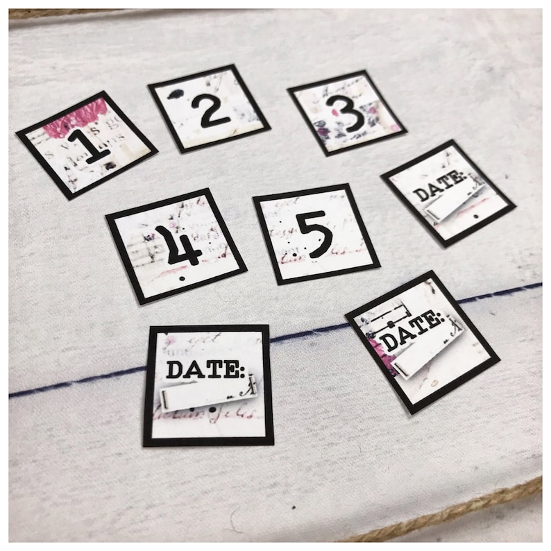 Dates, Printable, Digital Download, Scrapbook, Journal, Paper, Vintage ...