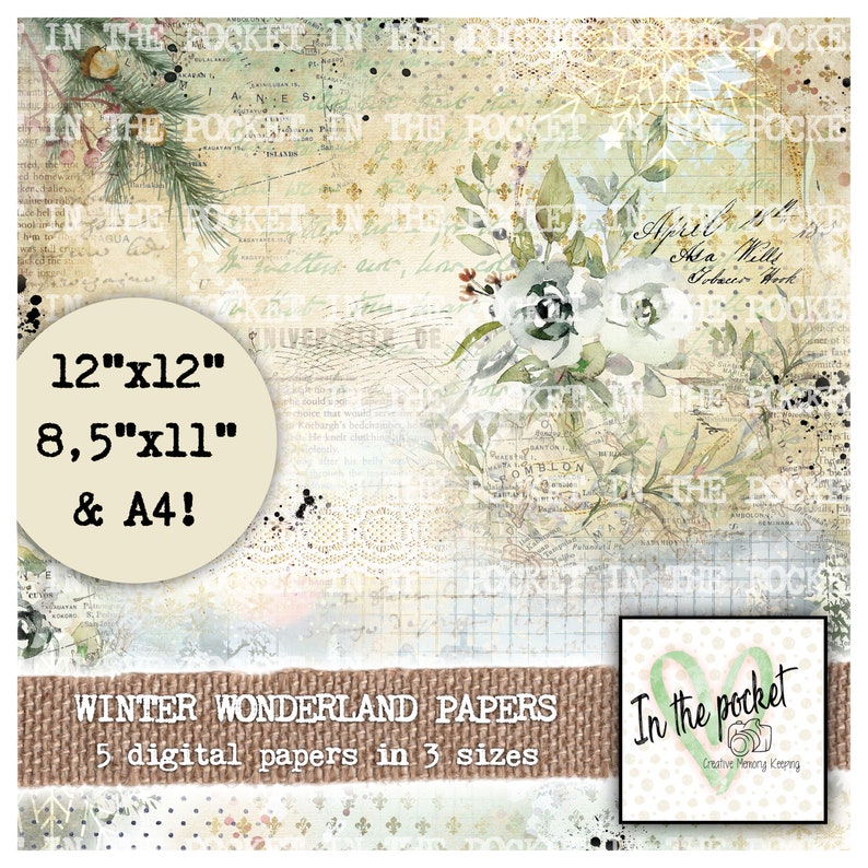 Winter Wonderland Printable Papers Journal Digital - Etsy