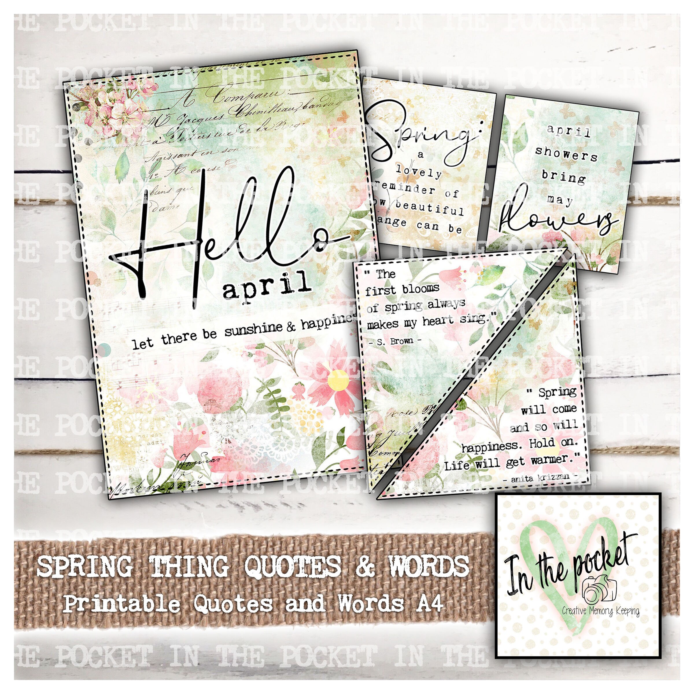 Spring, Quotes, Spring Thing, Words, Printable, Digital Download ...