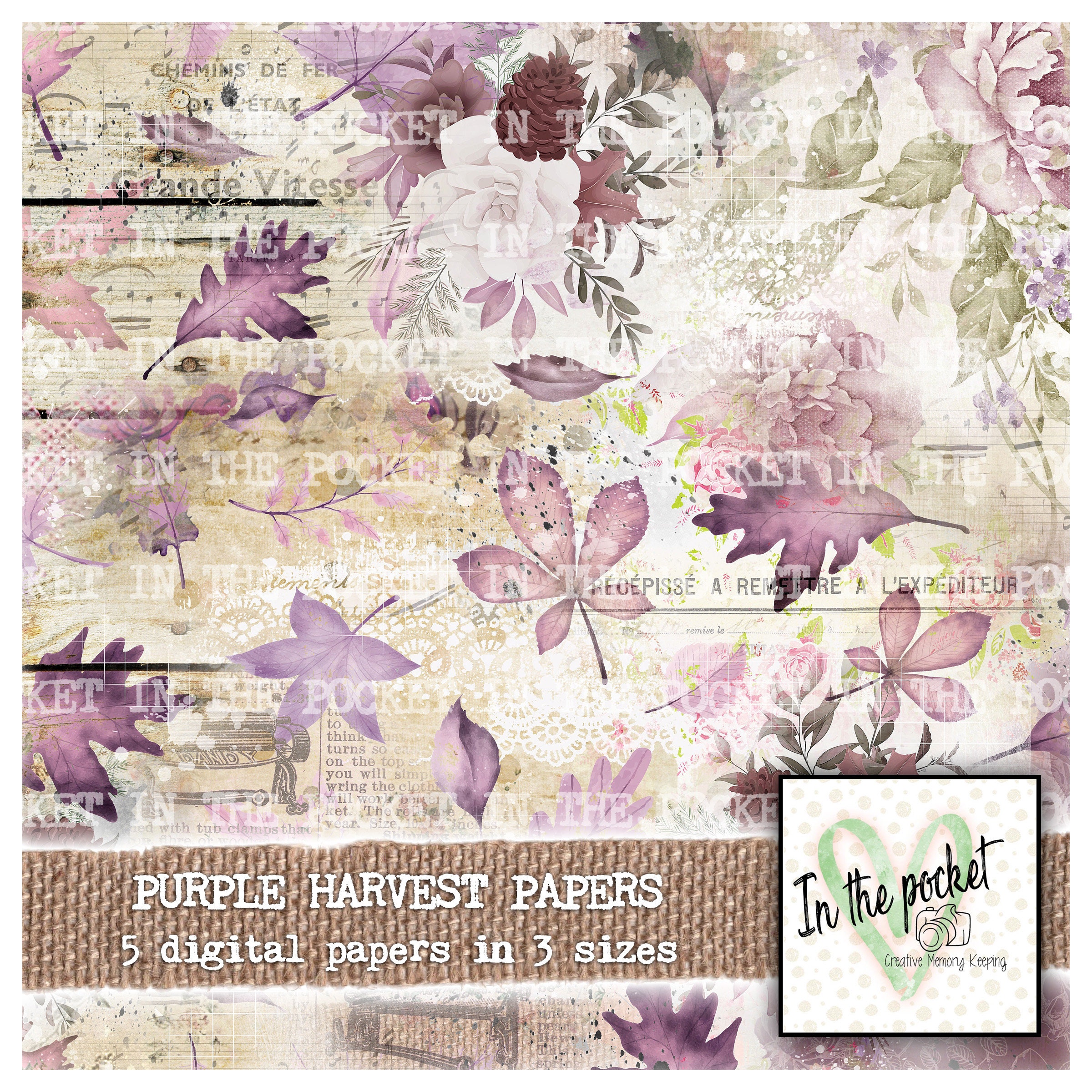 Fall Autumn Purple Harvest Printable Papers Journal - Etsy