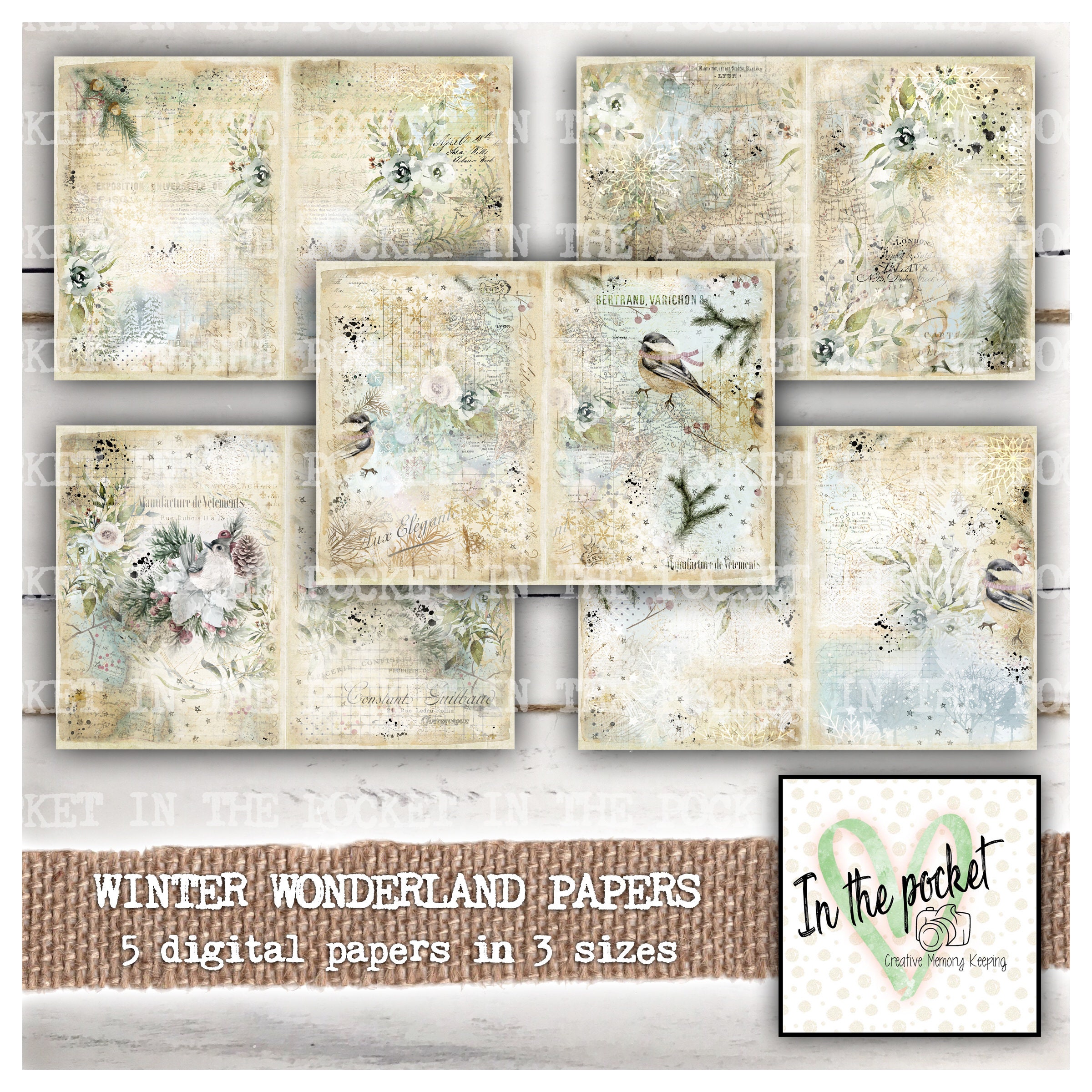 Winter, Wonderland, Printable, Papers, Journal, Digital Download ...