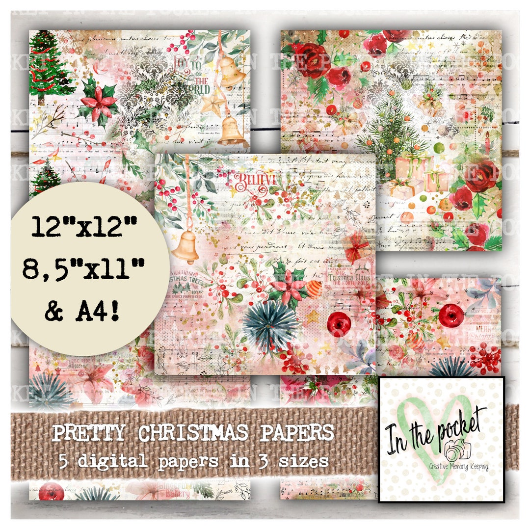 Christmas, December, Printable, Papers, Journal, Digital Download ...