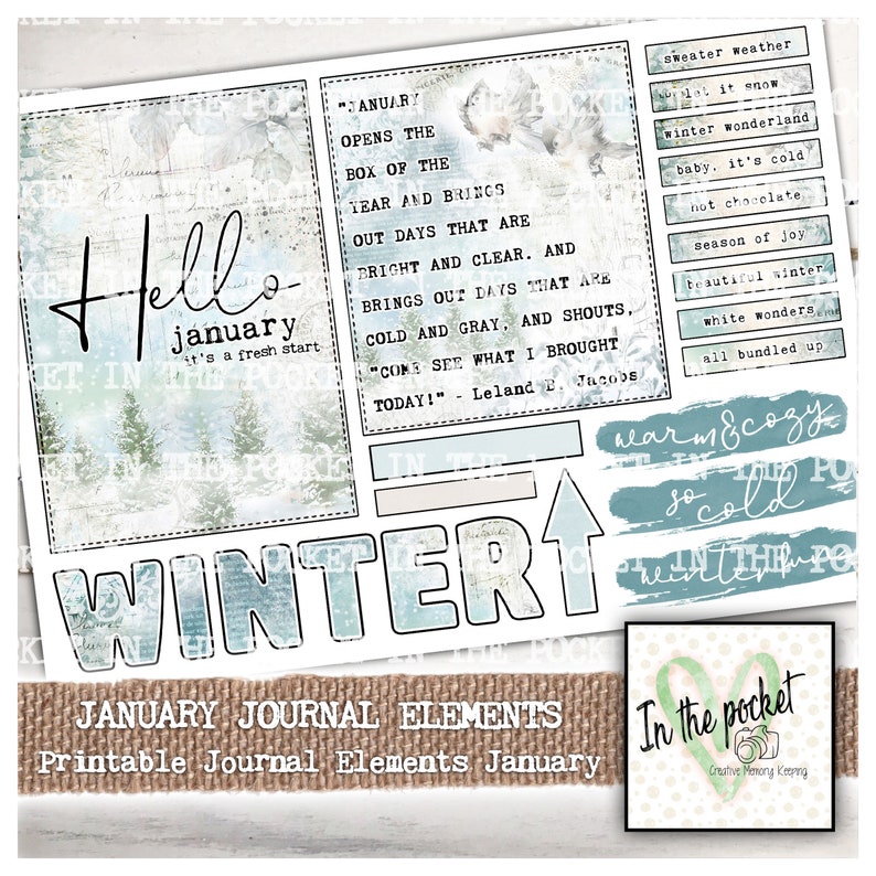 Winter, Winter Feelings, Quotes, Words, Printable, Digital Download ...