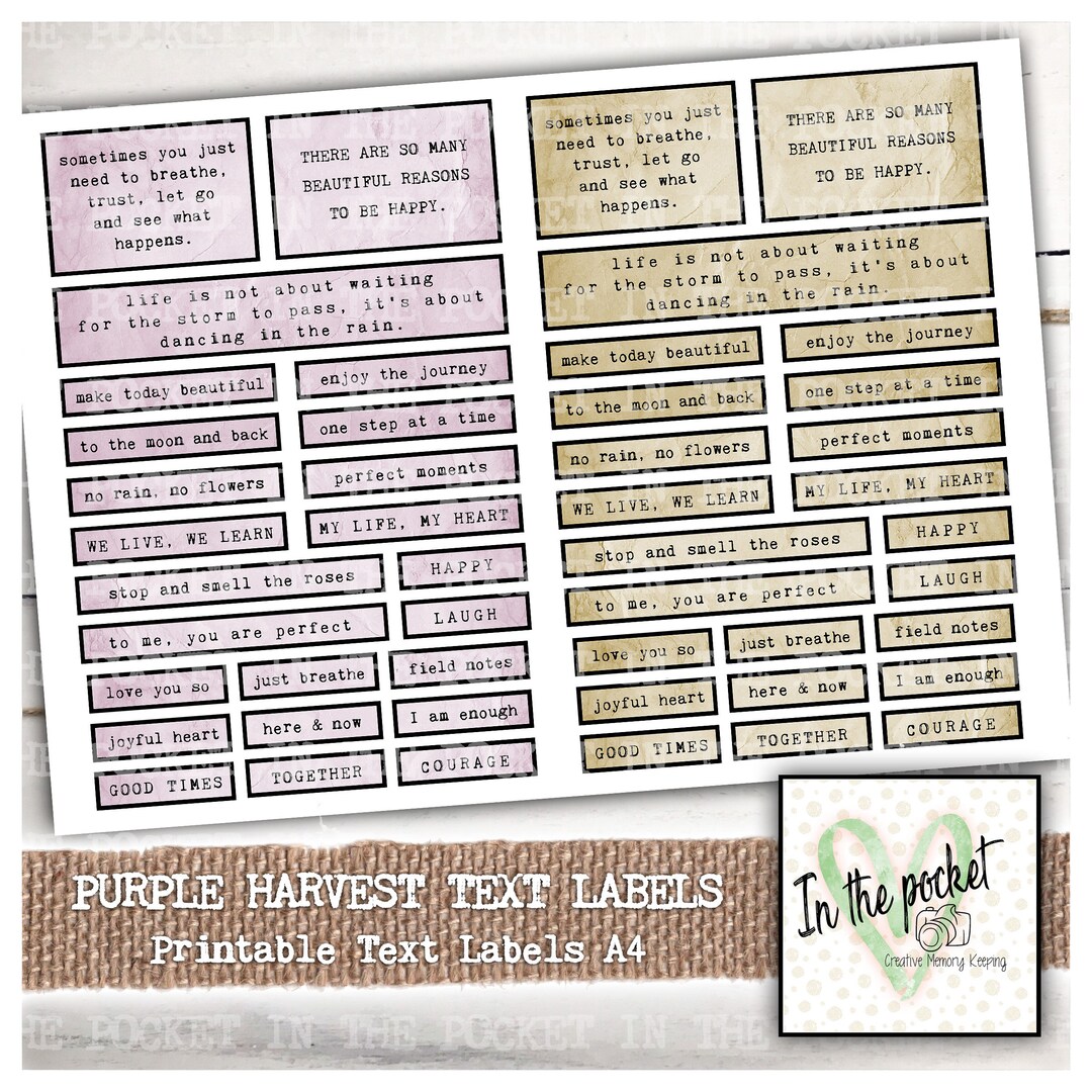 Text Labels, Labels, Words, Quotes, Journal, Labels, Printable, Digital ...