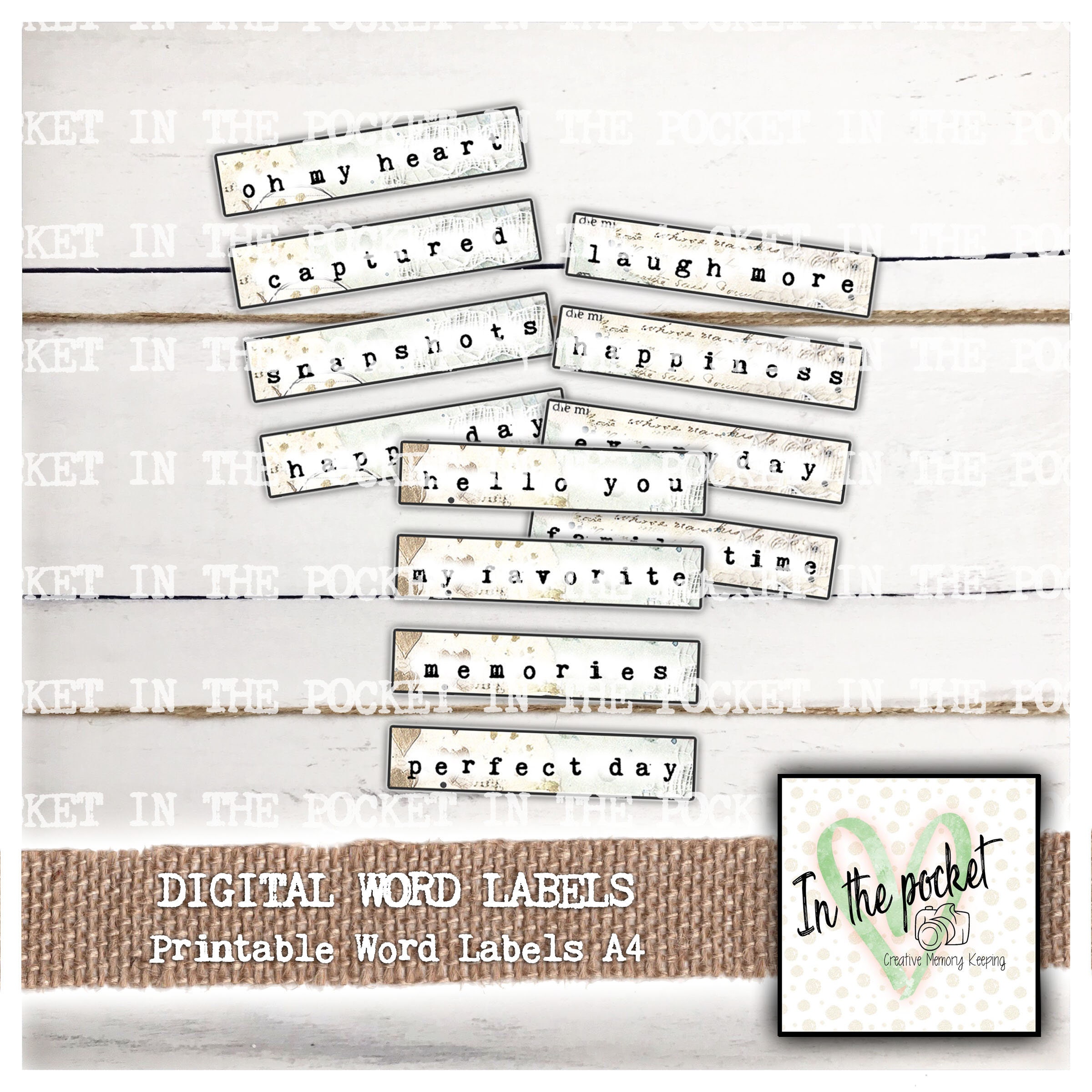 Word Labels Words Phrases Journal Printable Digital - Etsy