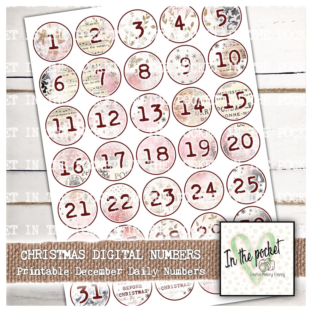 Christmas Dates, December Daily, Printable, Digital Download, Scrapbook ...