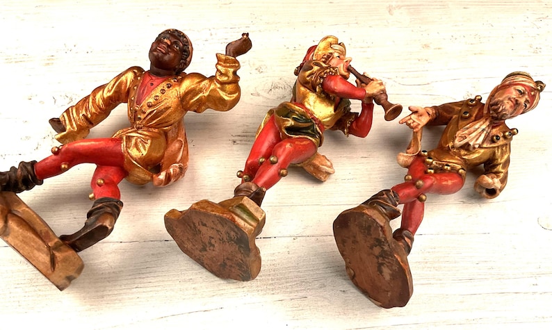 Three Wooden Jesters - Etsy