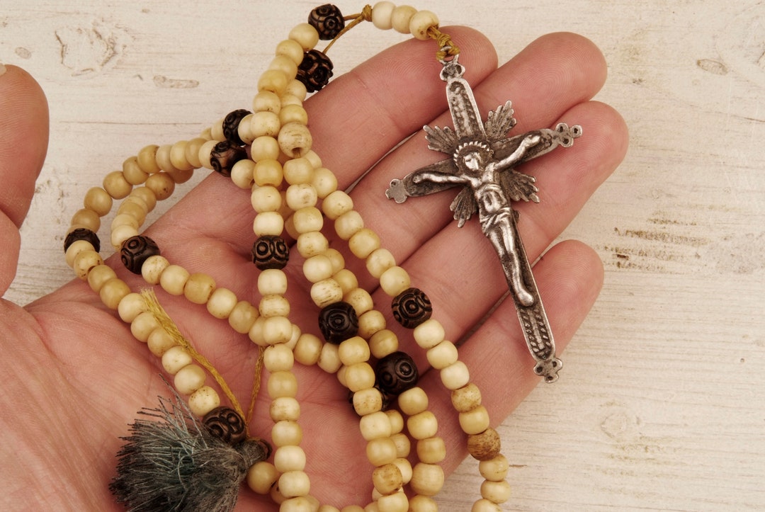 Antique Bone Rosary Spain - Etsy
