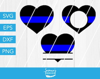 Police heart svg | Etsy