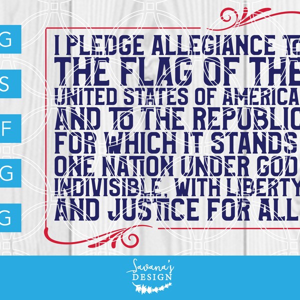 Pledge Of Allegiance Etsy