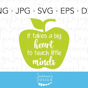 It Takes a Big Heart to Teach Little Minds SVG It Takes A Big - Etsy
