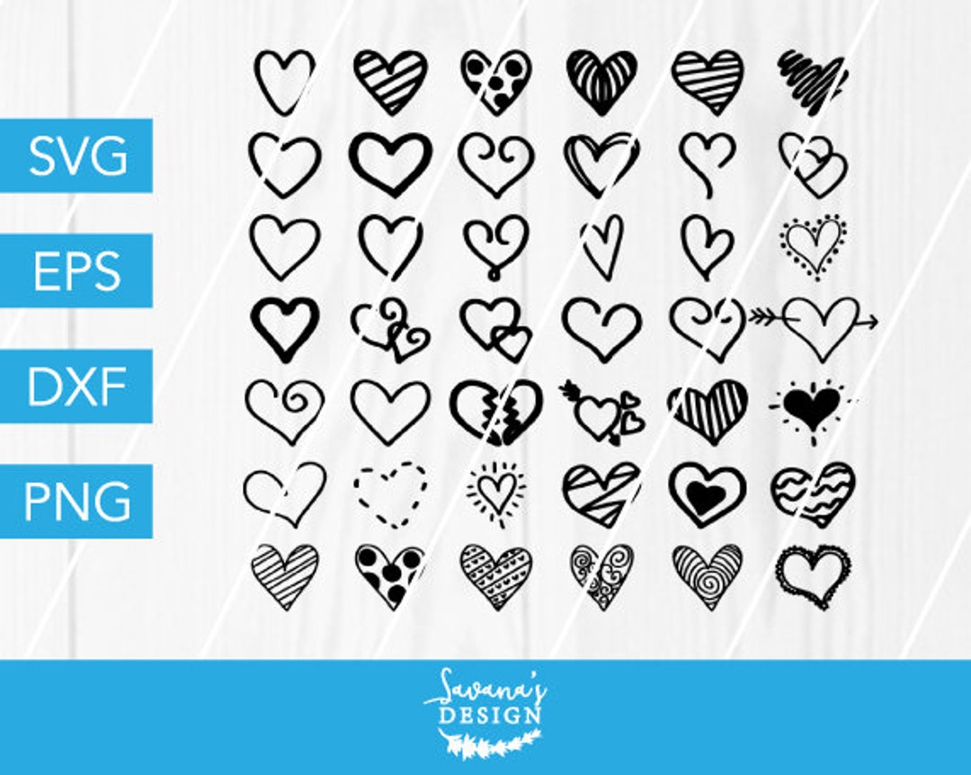 Hearts SVG, Heart SVG, Heart Dxf, Hearts Dxf, Heart Cut File, Hearts ...