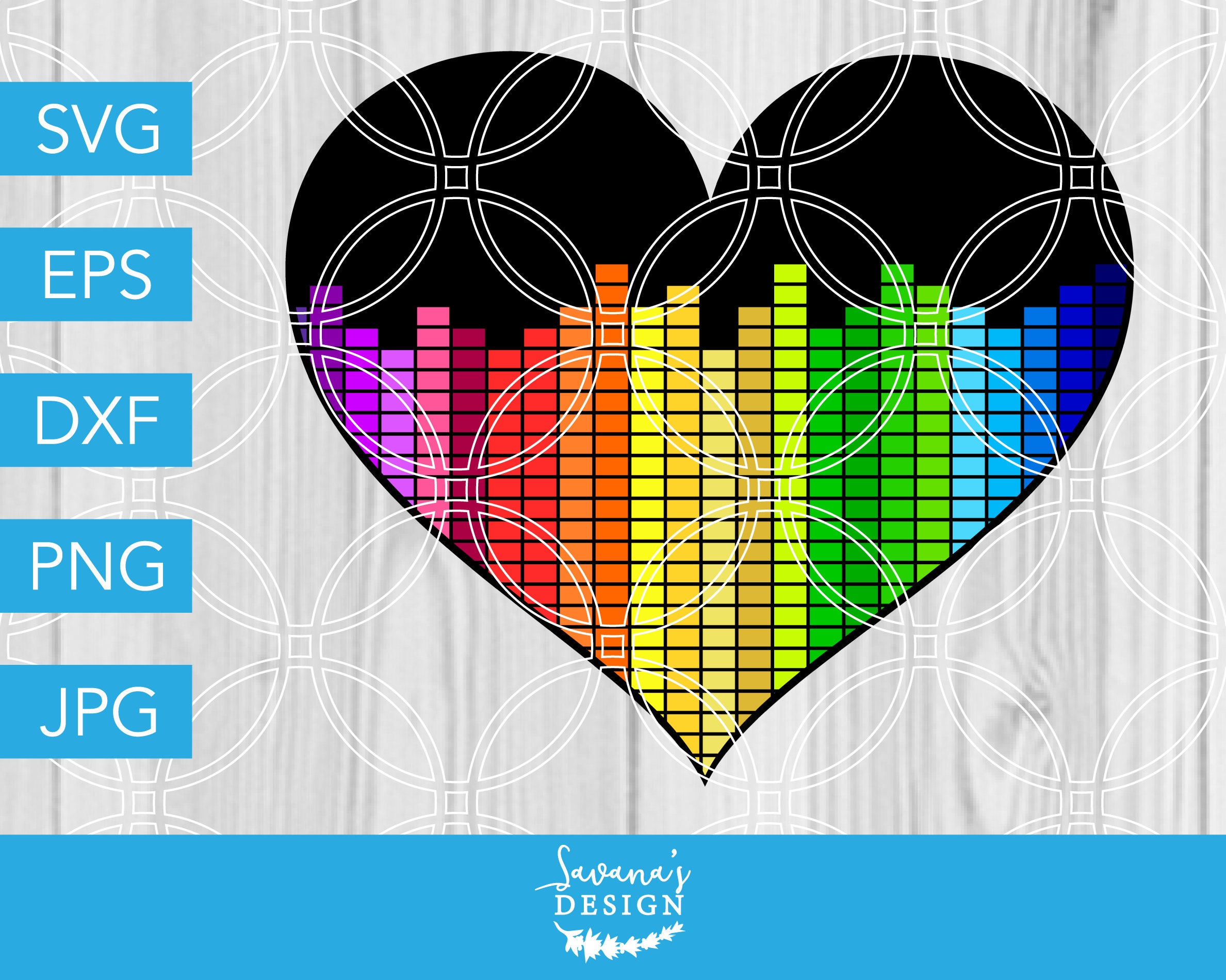 Equalizer SVG Heart SVG Heart Equalizer Music SVG Band | Etsy