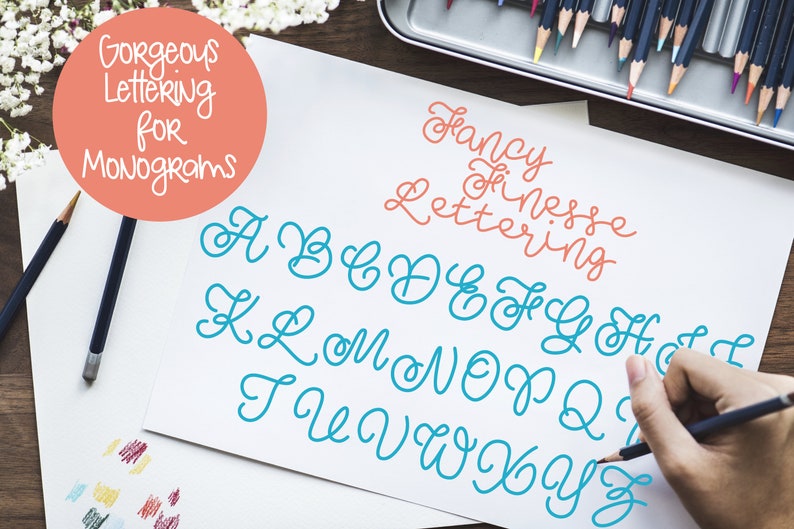 Fancy Finesse Lettering Hand Lettering Handlettering Hand | Etsy