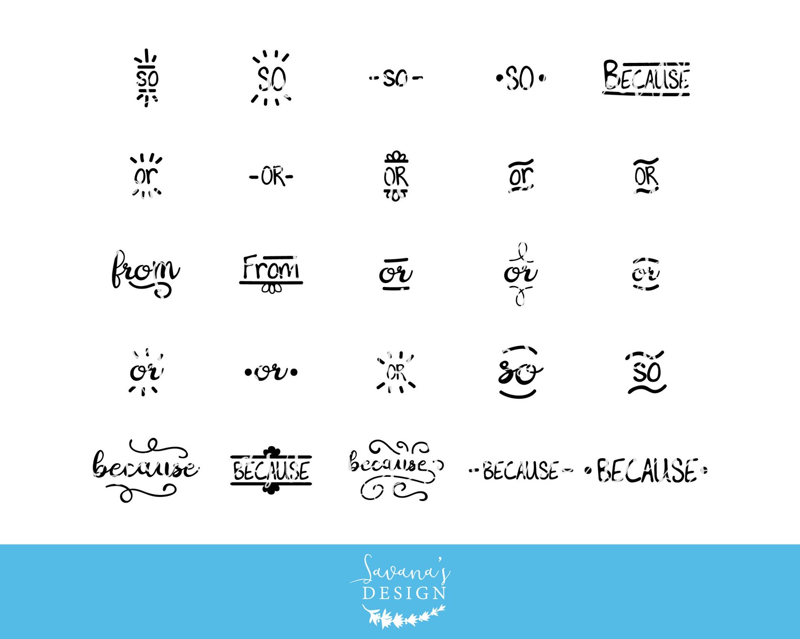 Catchword Ampersands Clipart Hand Drawn Elements - Etsy