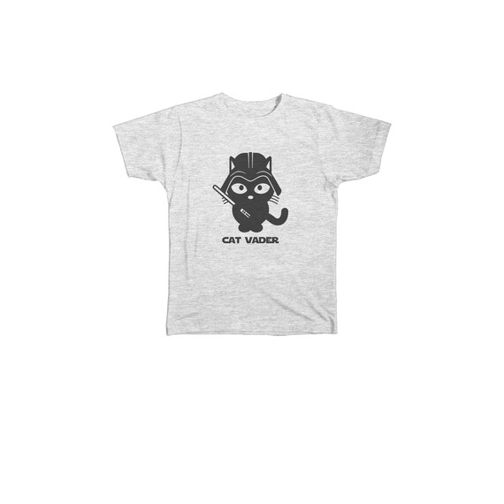 Cat Vader T shirt for Kids Star Wars Kitty Darth Vader Gift for Cat Lovers Hand Printed Cotton Tee Gift for Kid Kid s Fashion Etsy Canada