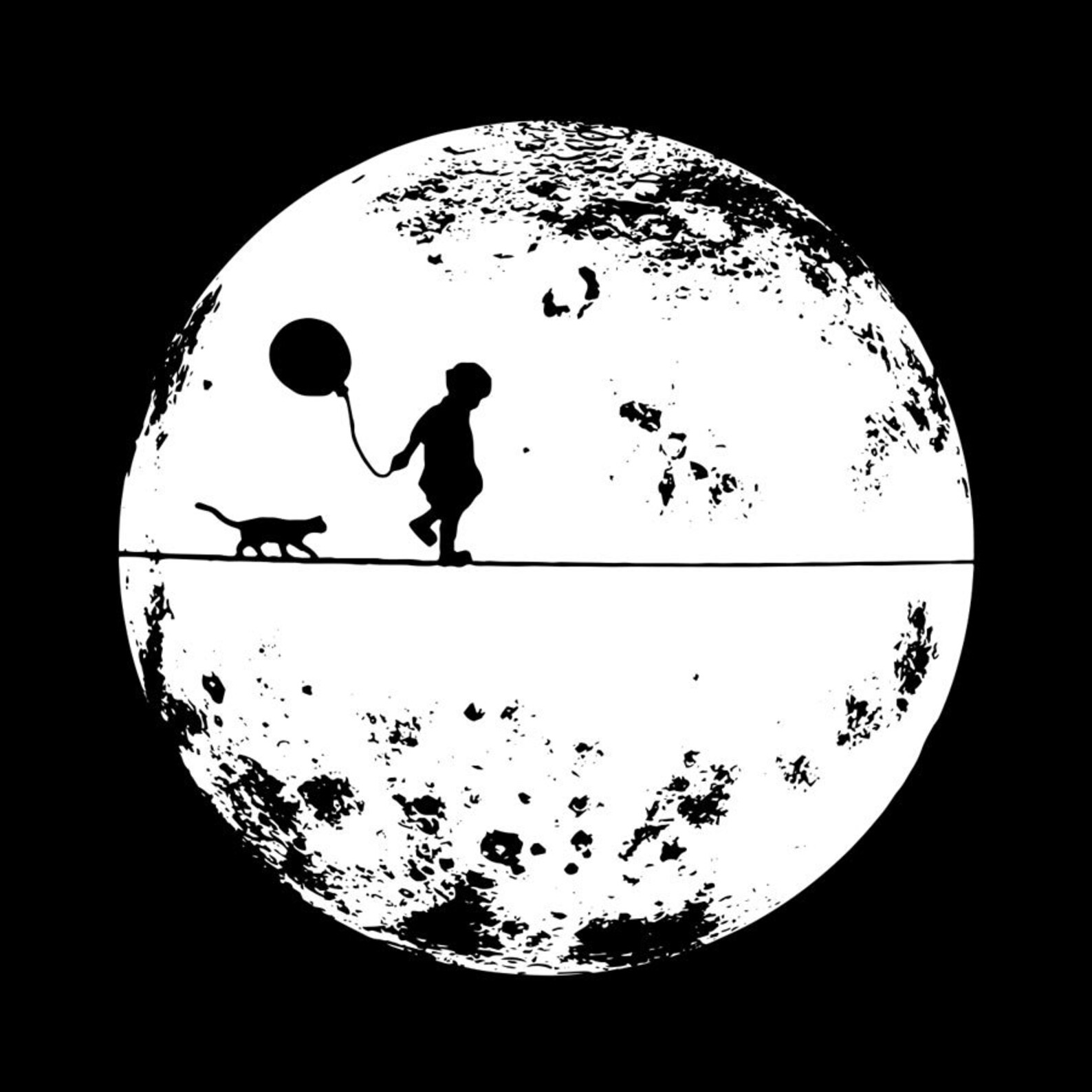 Moonchild Hoodie, Moon, Kid, Kitty, Amber Yellow on Black, Sweatshirt ...