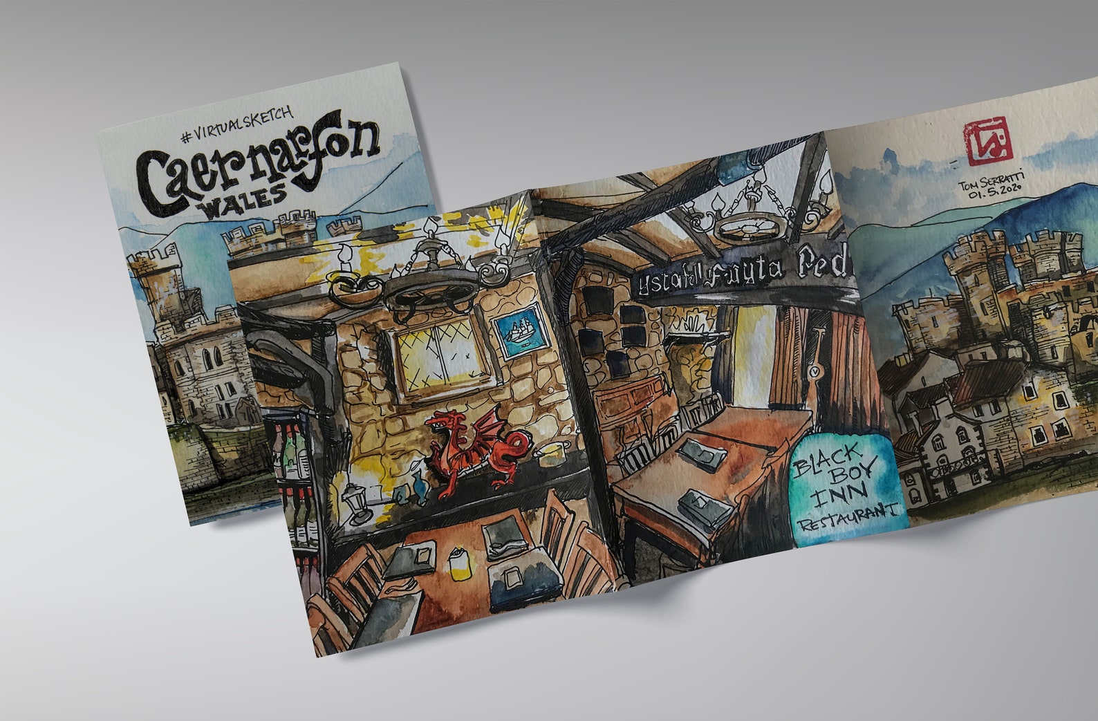 Virtual Sketches - Concertina Booklet Illustrated Book Zine Drawing ...