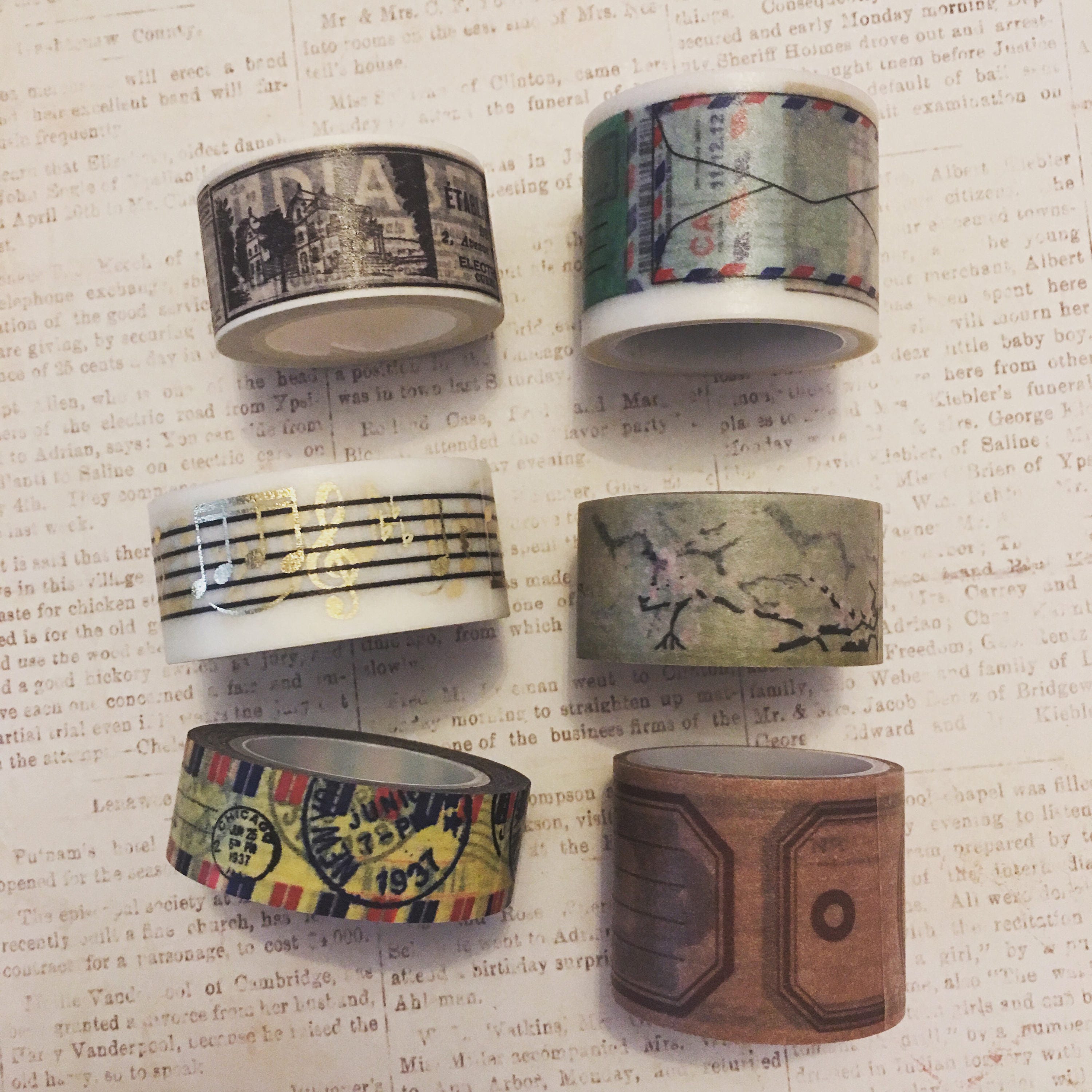 Vintage Retro Theme Mixed WASHI TAPE SAMPLE Set-scrapbooking ...