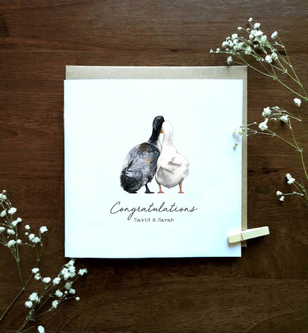 Duck Couple Card Wedding Card Congratulations Valentines - Etsy Österreich