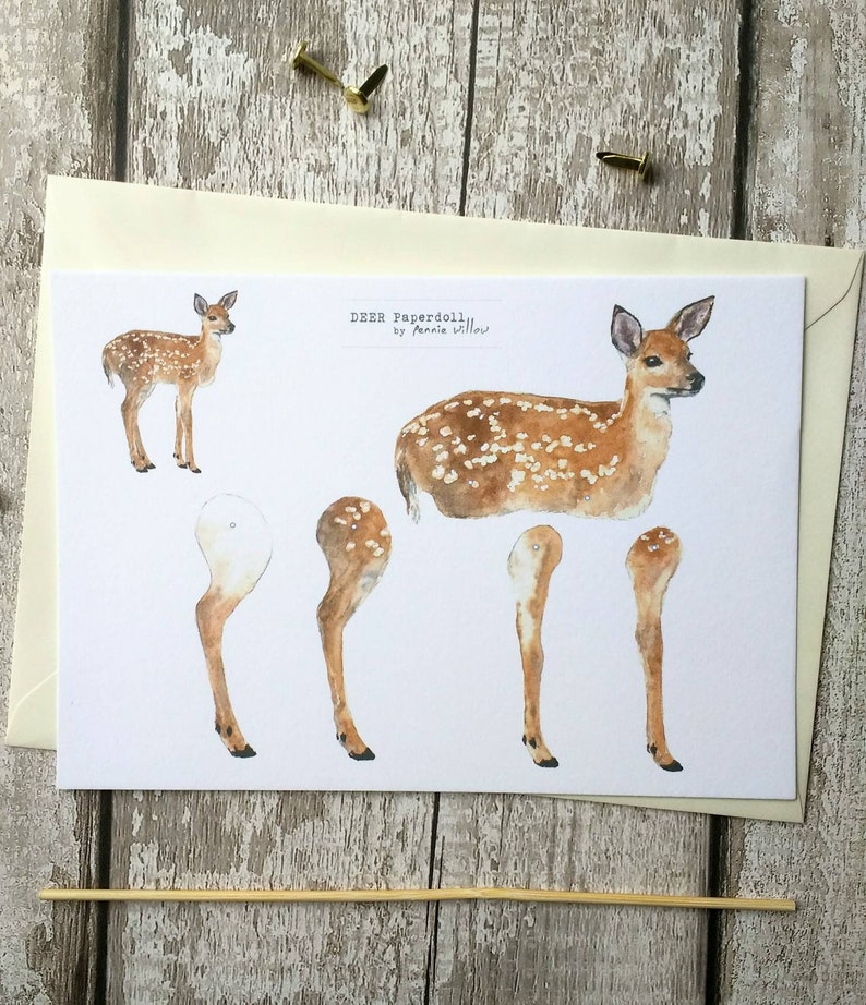 Articulated Paper Doll Deer Puppet Christmas Eve Box | Etsy