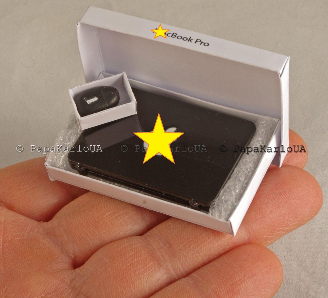 Laptop in Retail Box for Dollhouse, Notebook, Office Supplies and ...