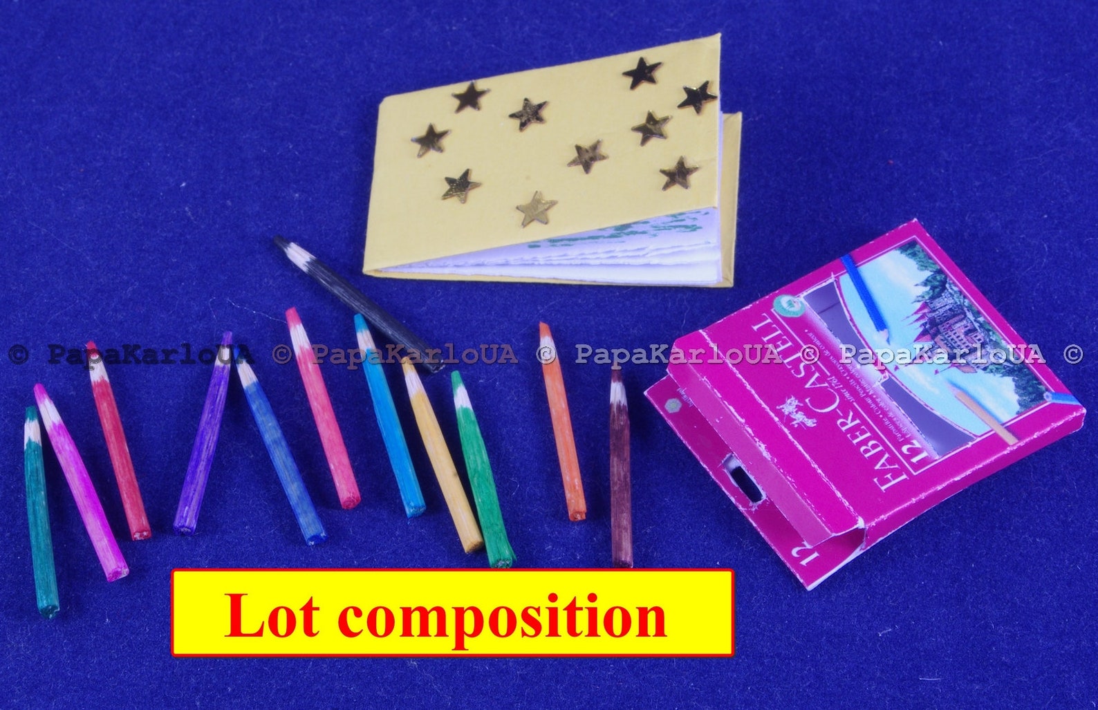 Miniature Pencil Set and Sketchbook Tiny Dollhouse School | Etsy